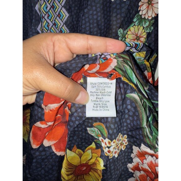 Johnny Was | Dresses | Johnny Was California Mia Floral Border Silk ...